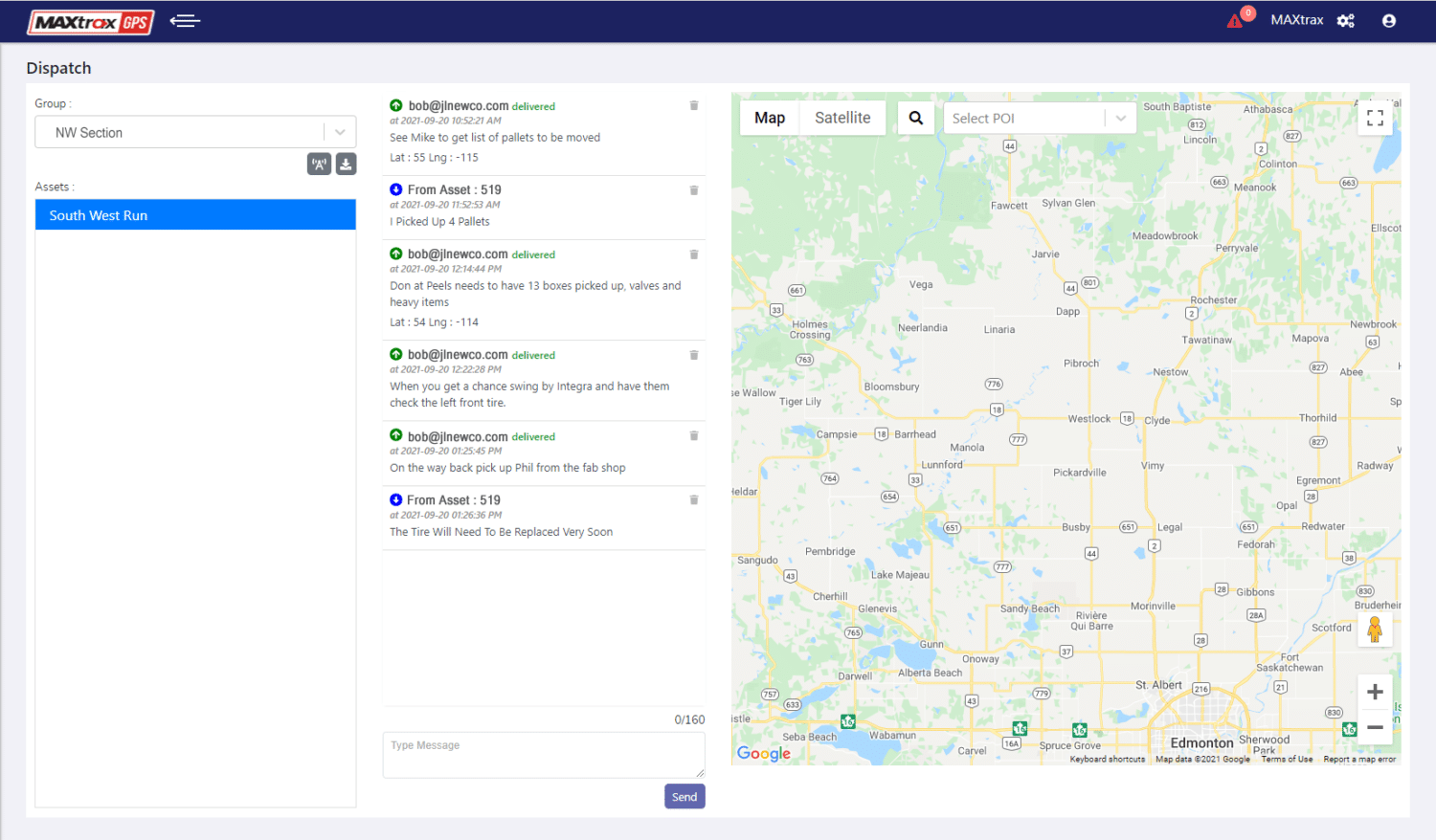 Fleet Dispatch – MAXtrax GPS